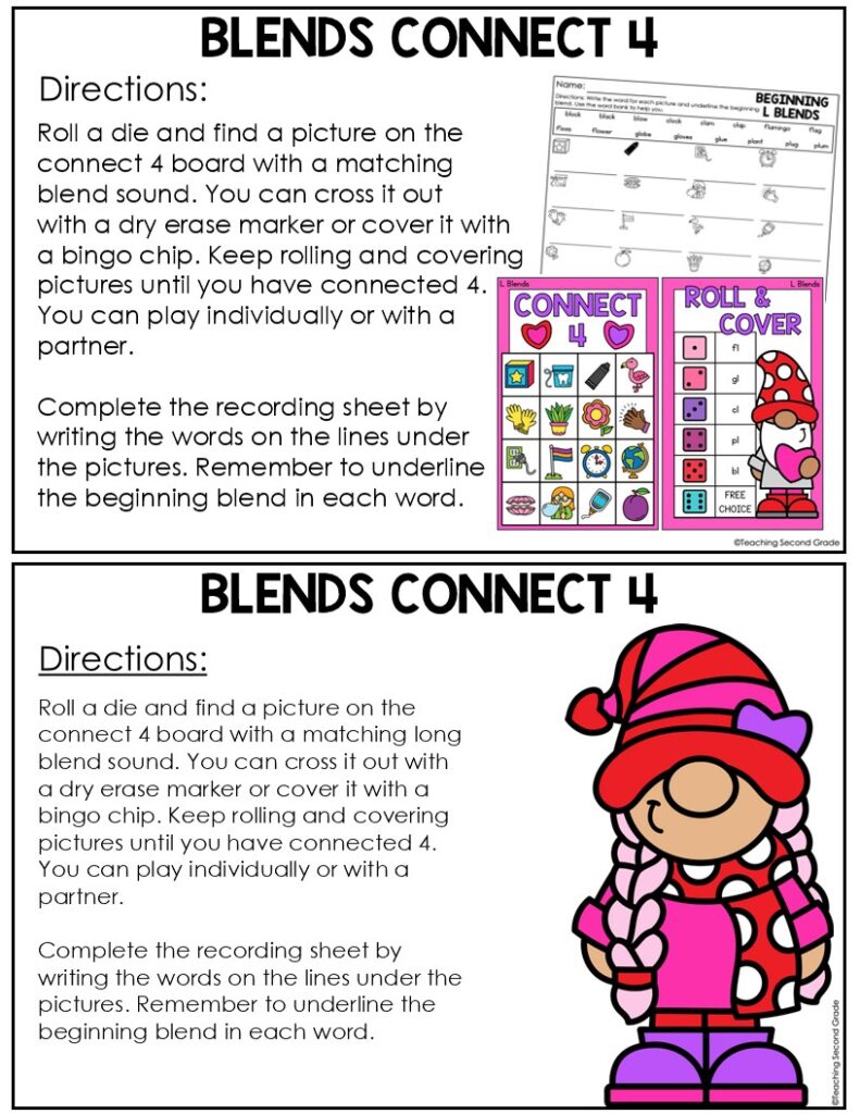 Engaging Connect 4 Blends Phonics Game / Center - Teaching Ideas Made Easy