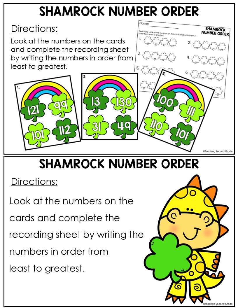St. Patrick’s Day Number Order Math Center | Least to Greatest for 1st ...