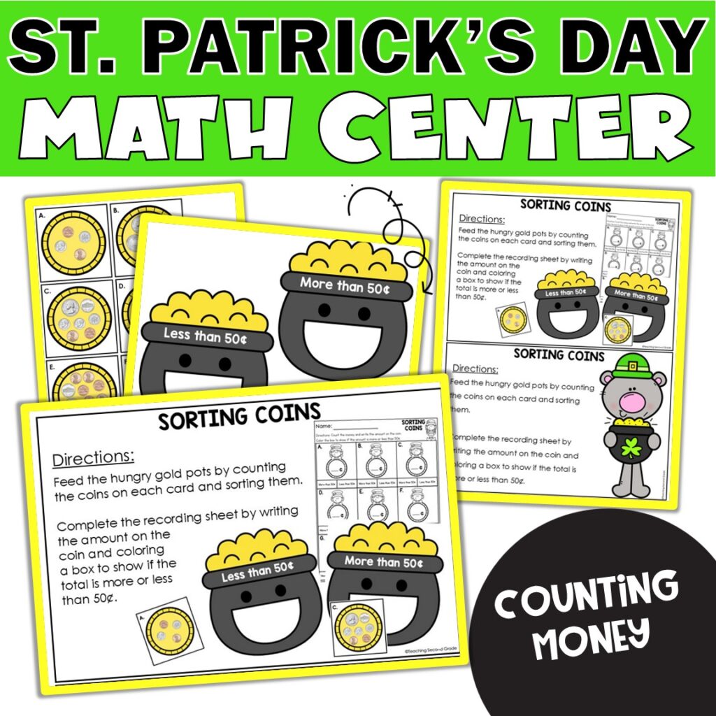 St. Patrick’s Day Money Math Center | Counting Coins & Comparing Values ...