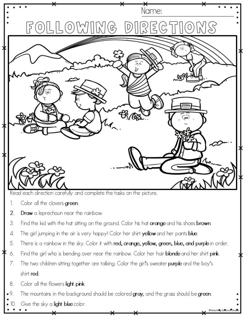St. Patrick’s Day Following Directions | Listening & Reading Practice ...