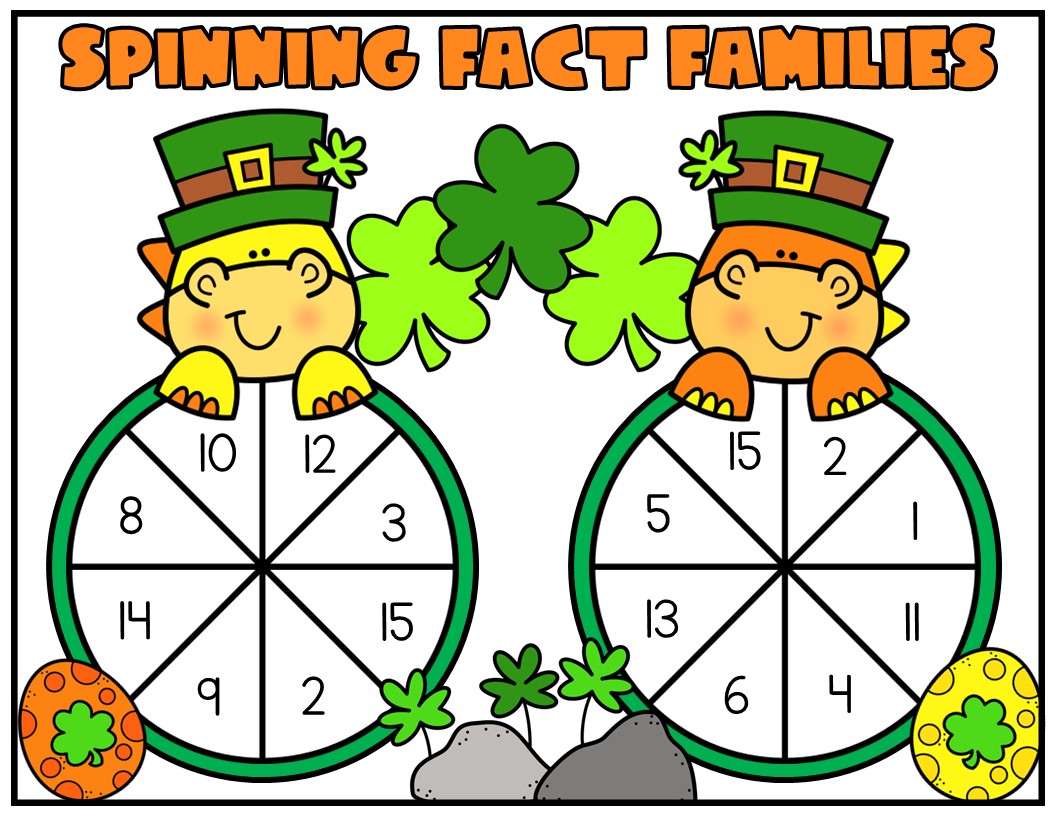 St. Patrick’s Day Fact Families Math Center | Addition & Subtraction ...