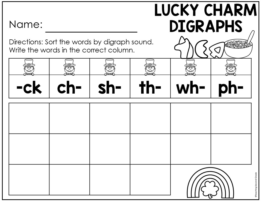St. Patrick’s Day Spin & Find Digraphs – Engaging Phonics Center for ...