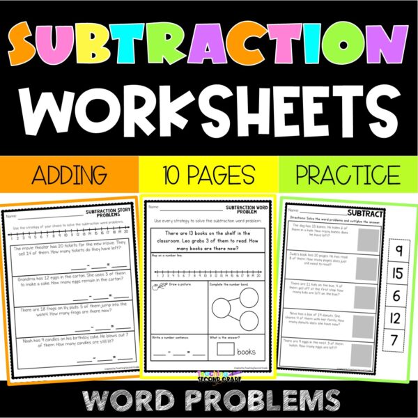 Subtraction Facts to 20 Word Problems Worksheets - Teaching Ideas Made Easy