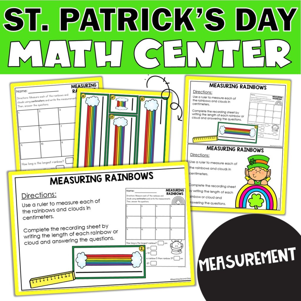 St. Patrick’s Day Measurement Math Center | Measuring Length in ...