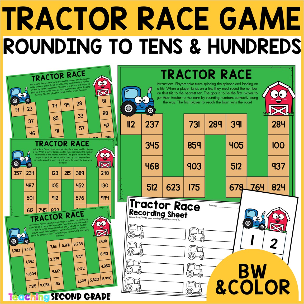 Rounding to the Nearest Ten and Hundred Board Game - Teaching Ideas ...