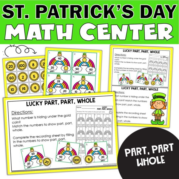St. Patrick’s Day Part-Part-Whole Math Center | 1st 2nd Grade Addition ...