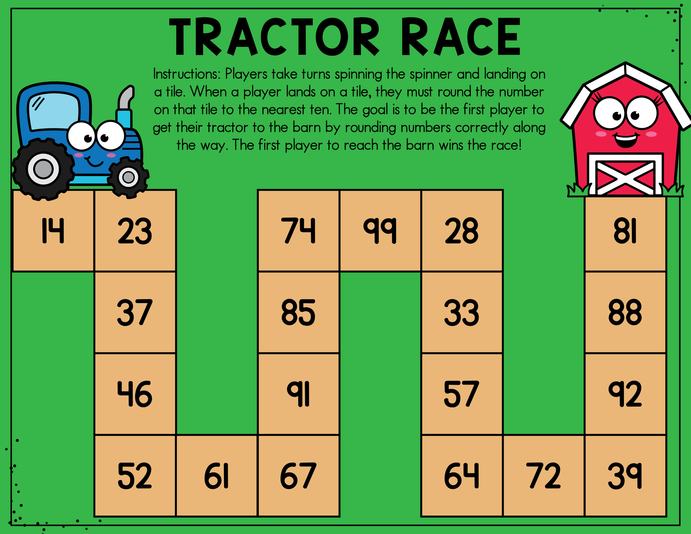 Rounding to the Nearest Ten and Hundred Board Game - Teaching Ideas ...