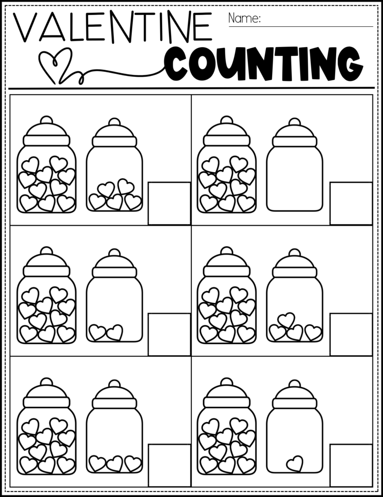 Valentine’s Day Counting Worksheets - Teaching Ideas Made Easy