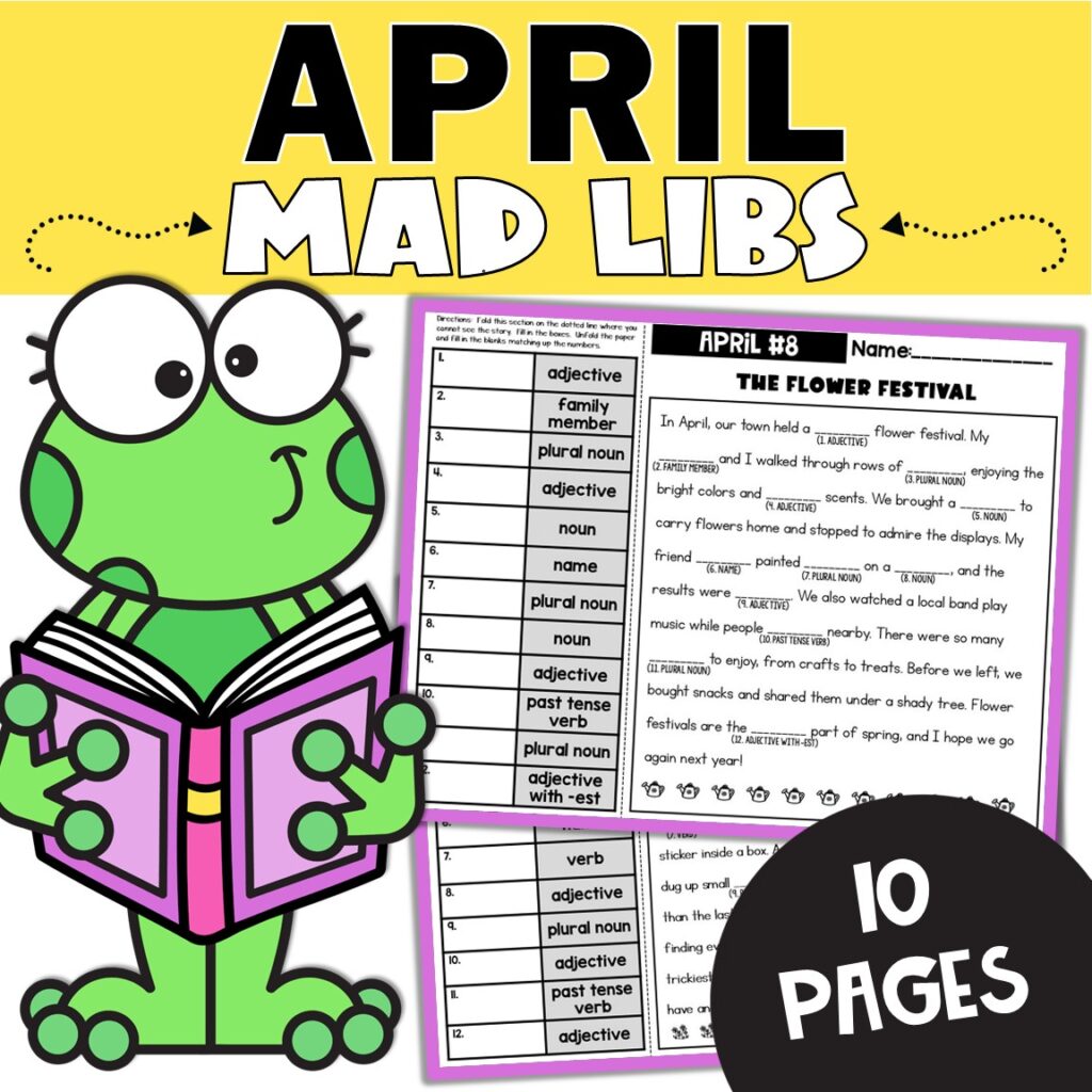 April Mad Libs for 2nd and 3rd Grade – Fun Grammar Practice and ELA ...