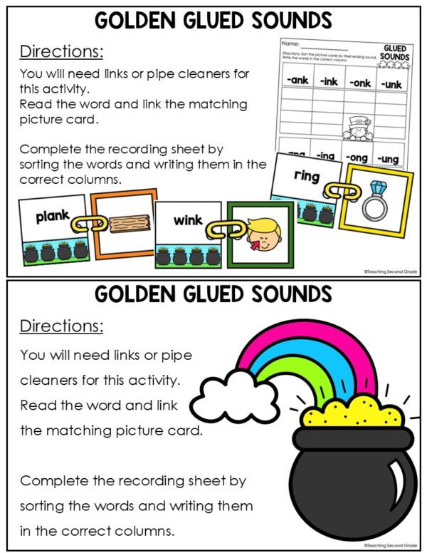 St. Patrick’s Day Glued Sounds Phonics Center - Teaching Ideas Made Easy