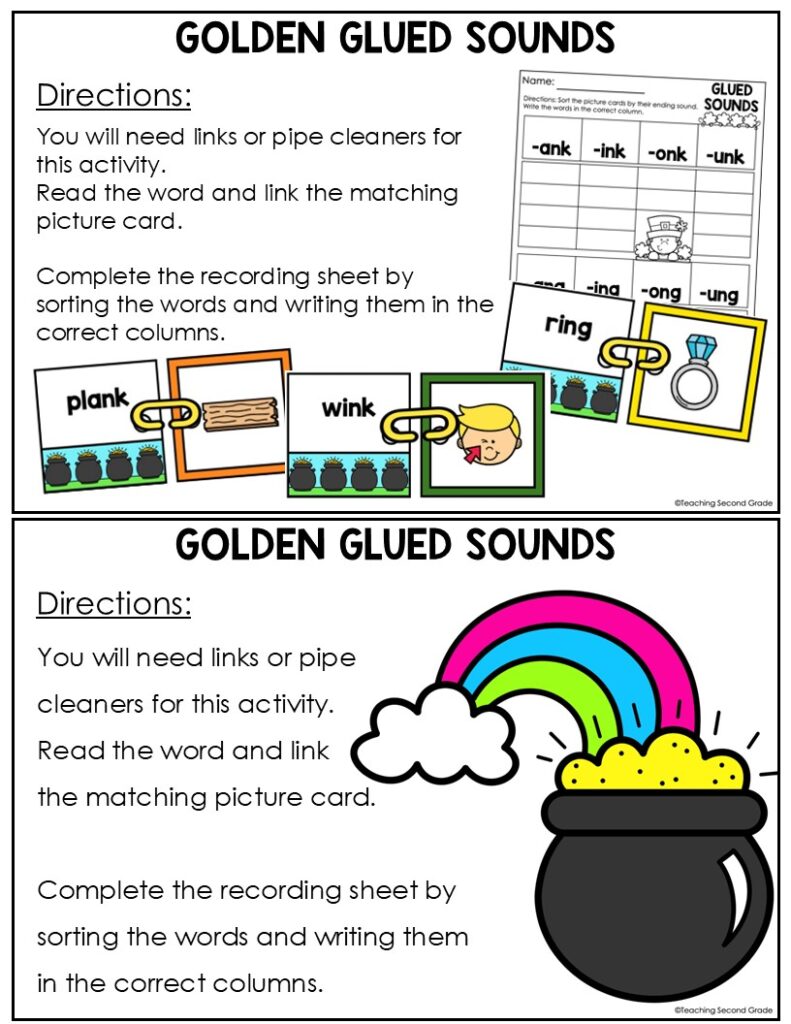 St. Patrick’s Day Glued Sounds Phonics Center - Teaching Ideas Made Easy
