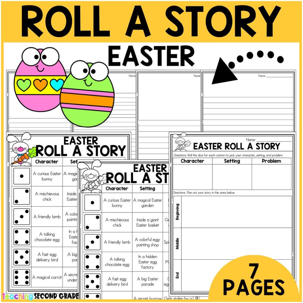 Easter Roll a Story | Dice Writing Activity with Graphic Organizer ...