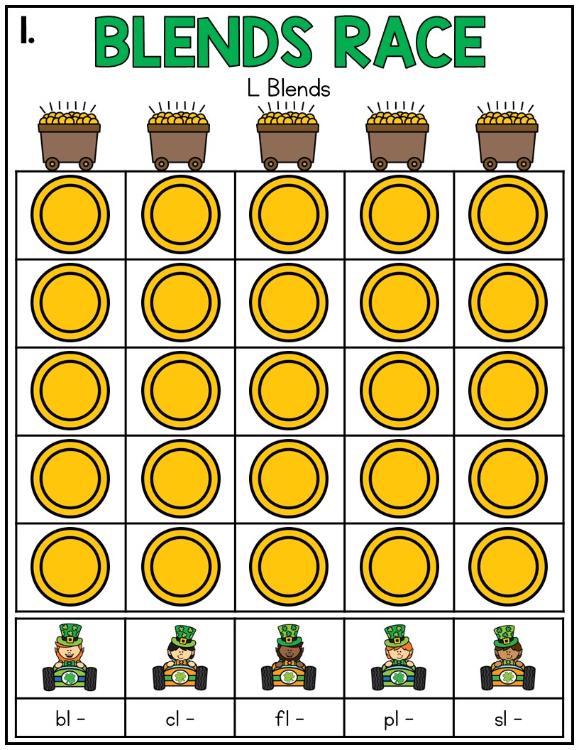 St. Patrick’s Day Blends Race – Engaging Phonics Game 1st & 2nd Grade ...