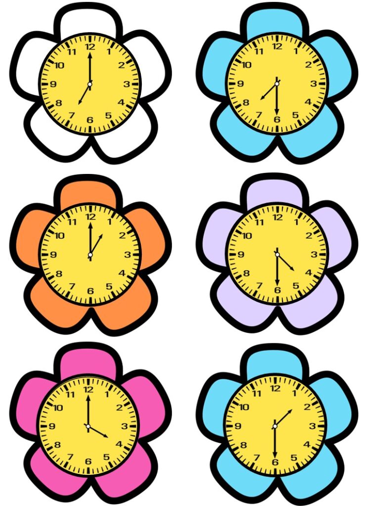 Spring Telling Time Math Center | Clock Matching Activity for 1st and ...