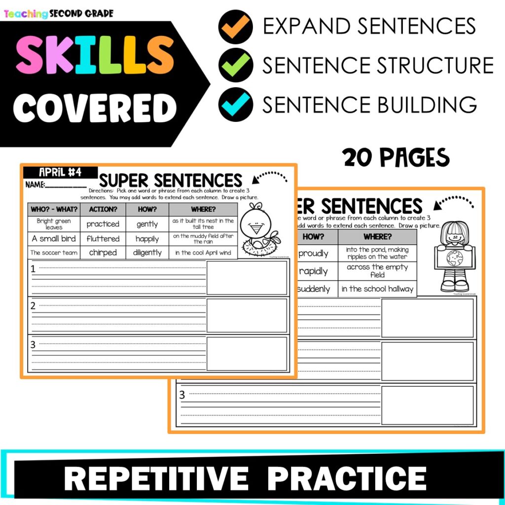 April Super Silly Sentences, Parts of Speech, Nouns, Verbs, and Adverbs ...
