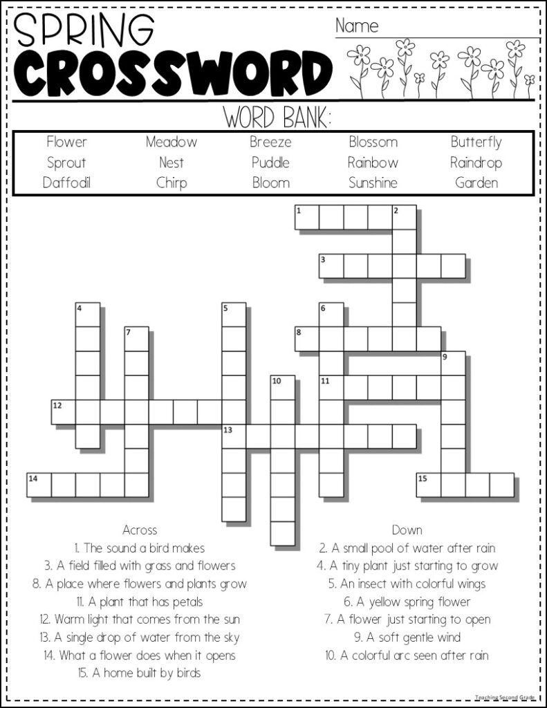 Spring Activity Fun Pack Word Search, Crossword, Scrambled Word Maze ...