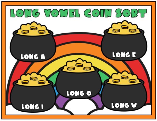 St. Patrick’s Day Long Vowel Coin Sort – Phonics Activity for 1st & 2nd ...