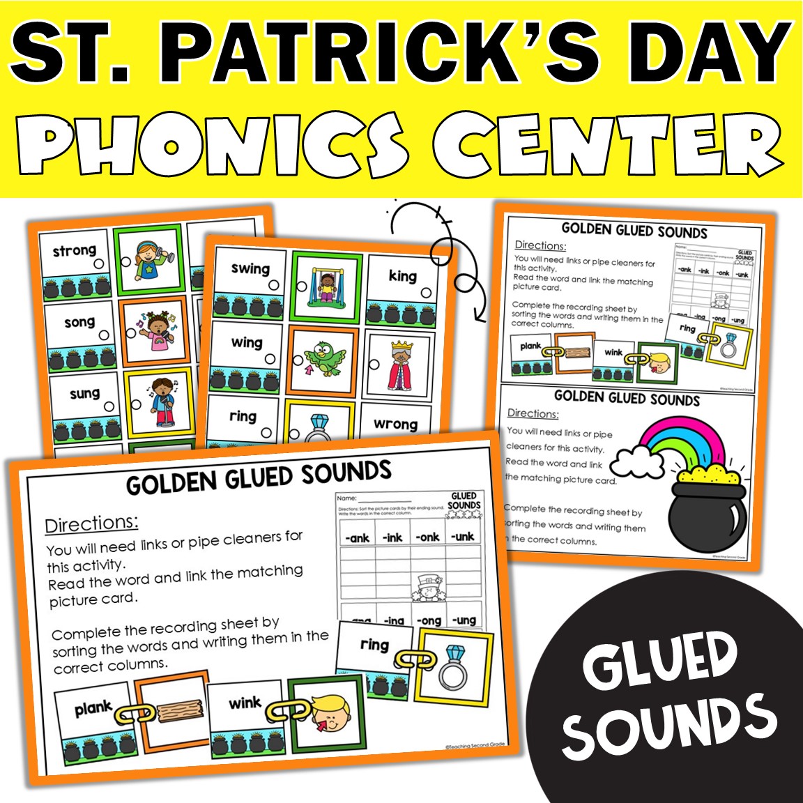 St. Patrick’s Day Glued Sounds Phonics Center - Teaching Ideas Made Easy