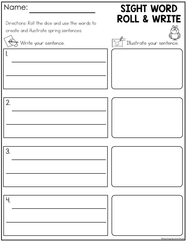 Spring Roll and Write Sentences | Sentence Writing Center - Teaching ...