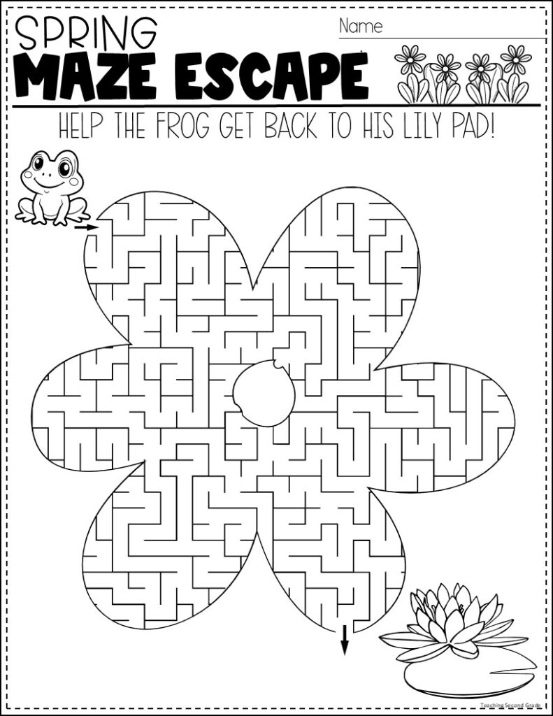 Spring Activity Fun Pack Word Search, Crossword, Scrambled Word Maze ...