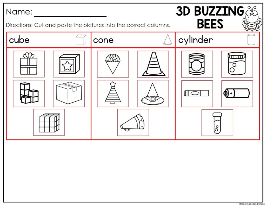 Spring 3D Shapes Math Center | Sorting Activity for Kindergarten 1st ...