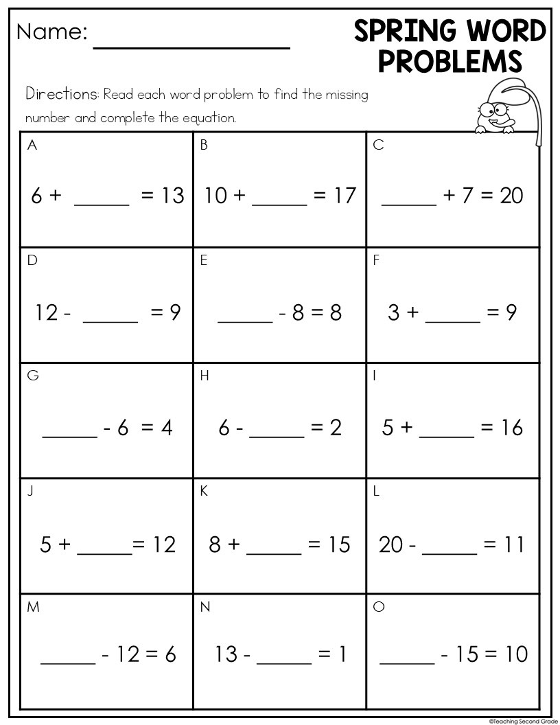 Spring Addition & Subtraction Word Problems | Math Center - Teaching ...