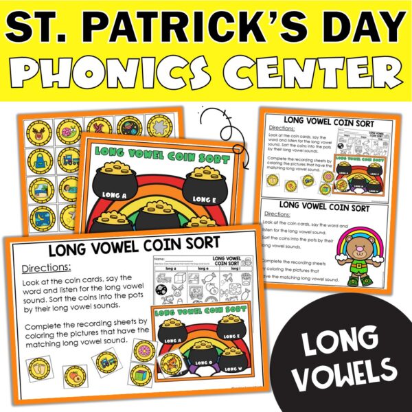 St. Patrick’s Day Long Vowel Coin Sort – Phonics Activity for 1st & 2nd ...