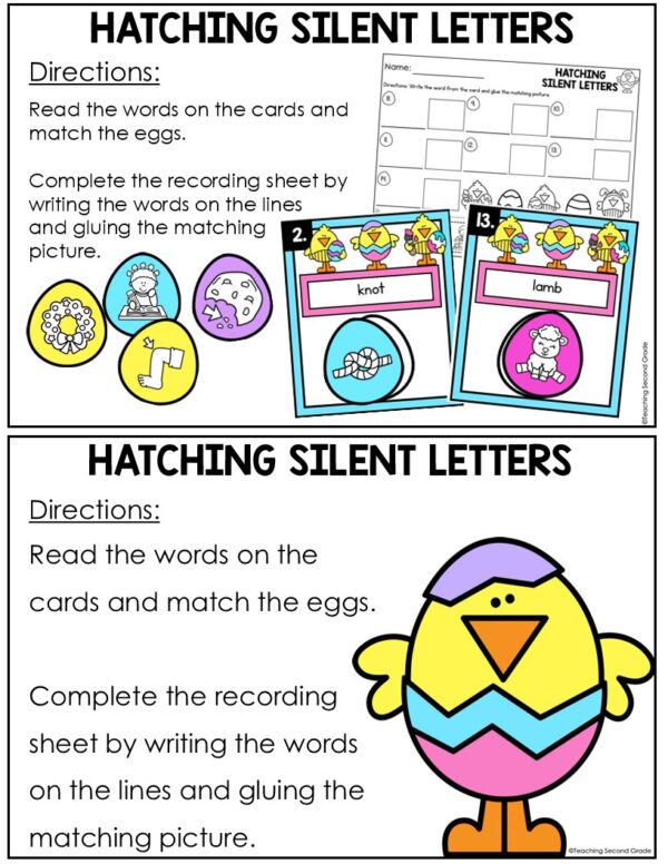 Spring Easter Silent Letters Phonics Center - Teaching Ideas Made Easy