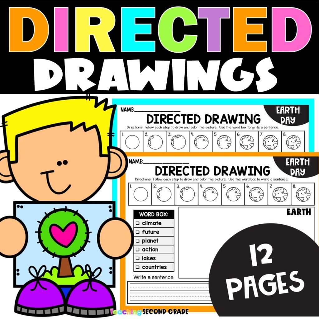 Directed Drawing Activities Earth Day Spring Kindergarten 1st 2nd Grade ...