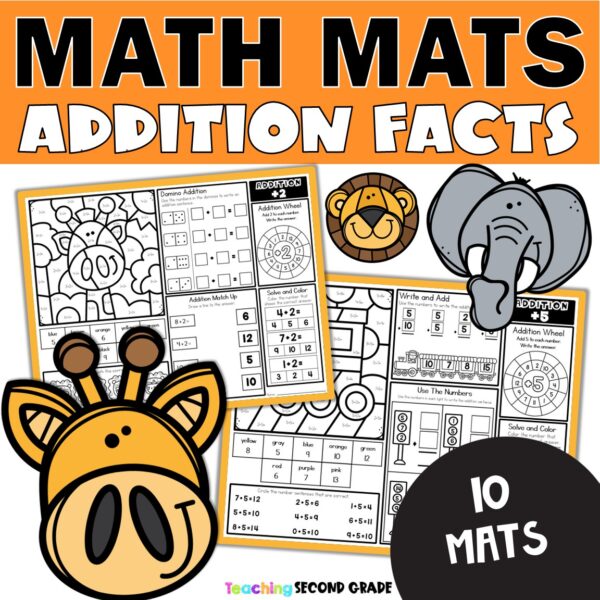 Addition Facts Strategies Math Mats Bundle 10 Printable Activities ...