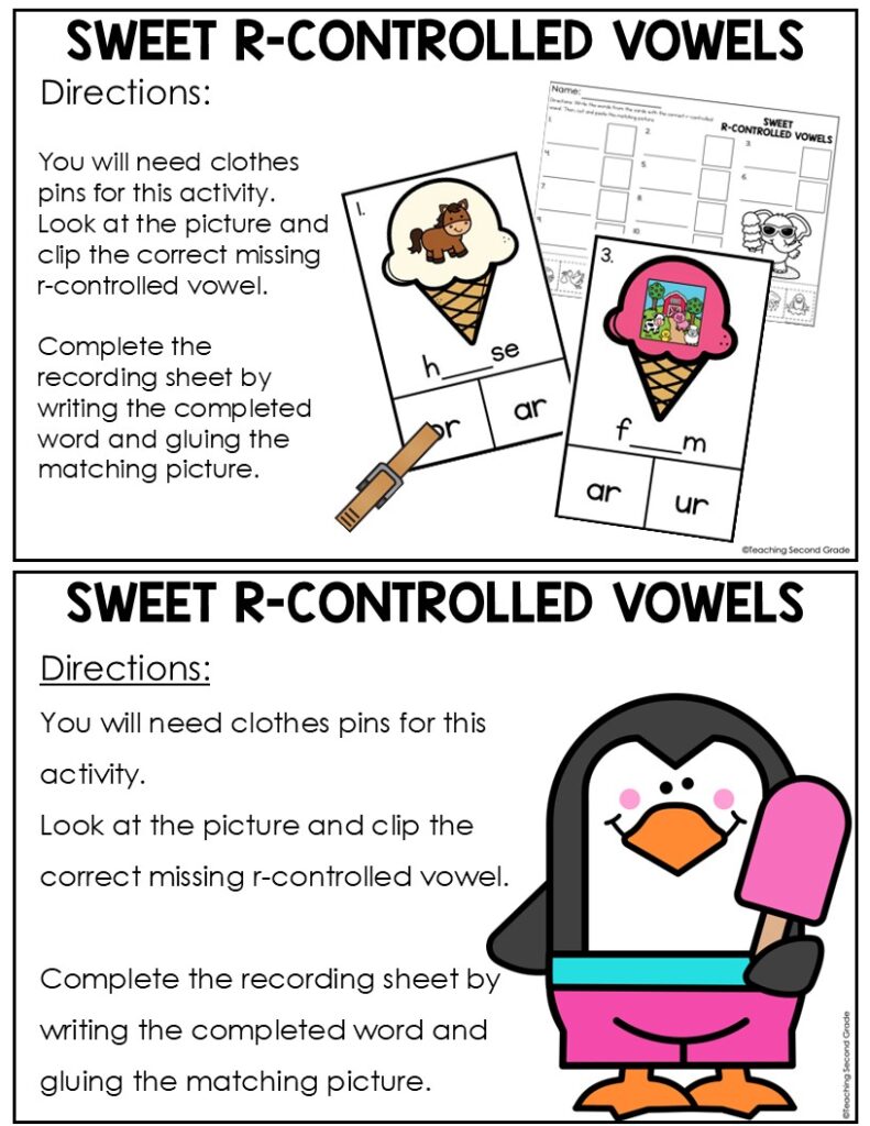 R-Controlled Vowels Phonics Center | End of Year Literacy Activity ...