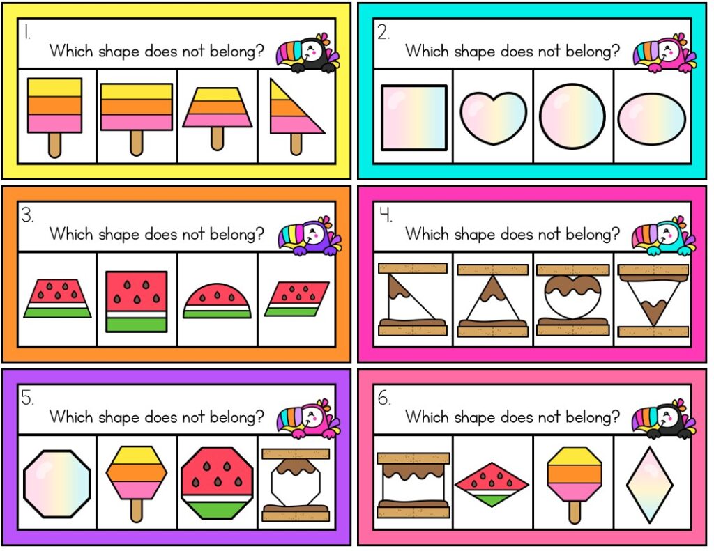 May 2D Shapes Math Center | Odd One Out Activity for 1st & 2nd Grade ...