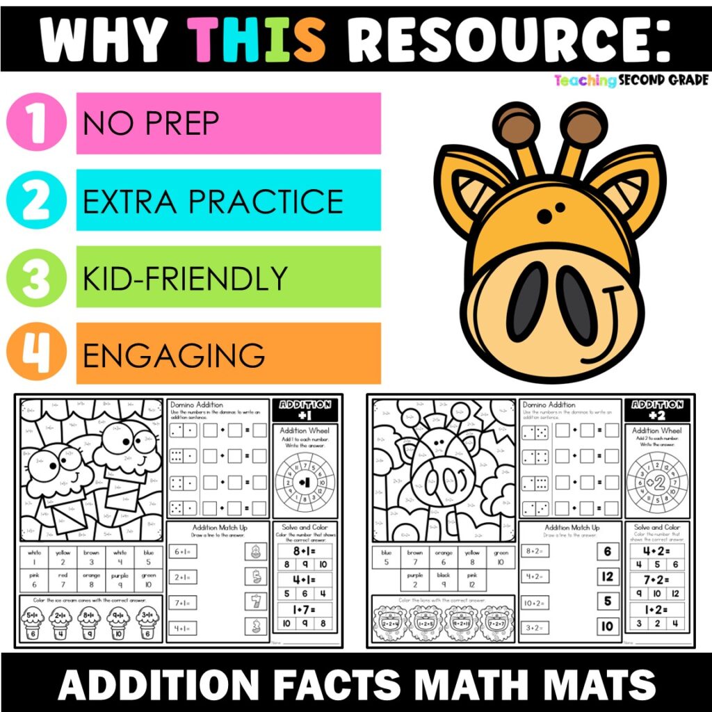Addition Facts Strategies Math Mats Bundle 10 Printable Activities ...