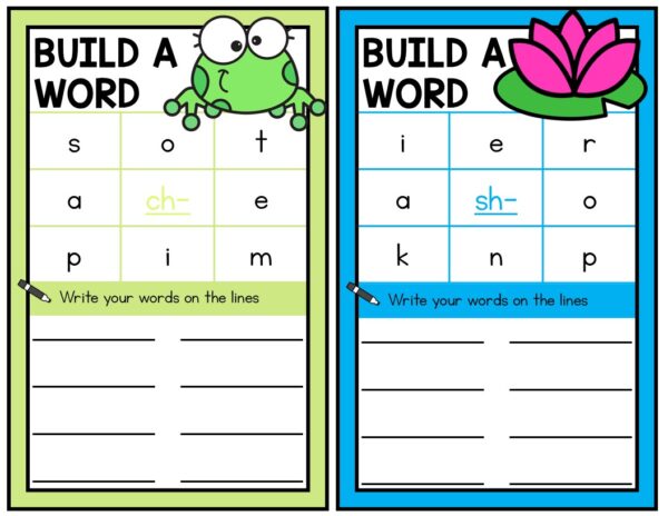 Spring Digraphs Word Building Phonics Center | Hands-On Literacy ...