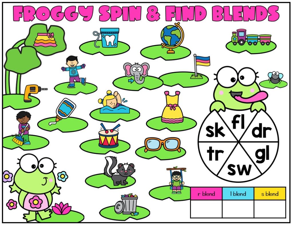 Spring Spin and Find Blends Phonics Center - Teaching Ideas Made Easy
