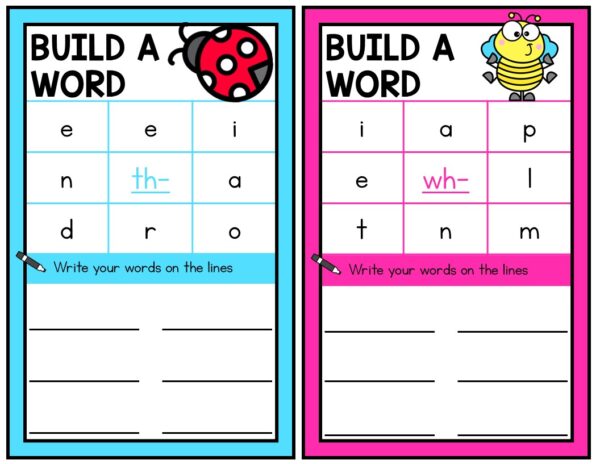 Spring Digraphs Word Building Phonics Center | Hands-On Literacy ...