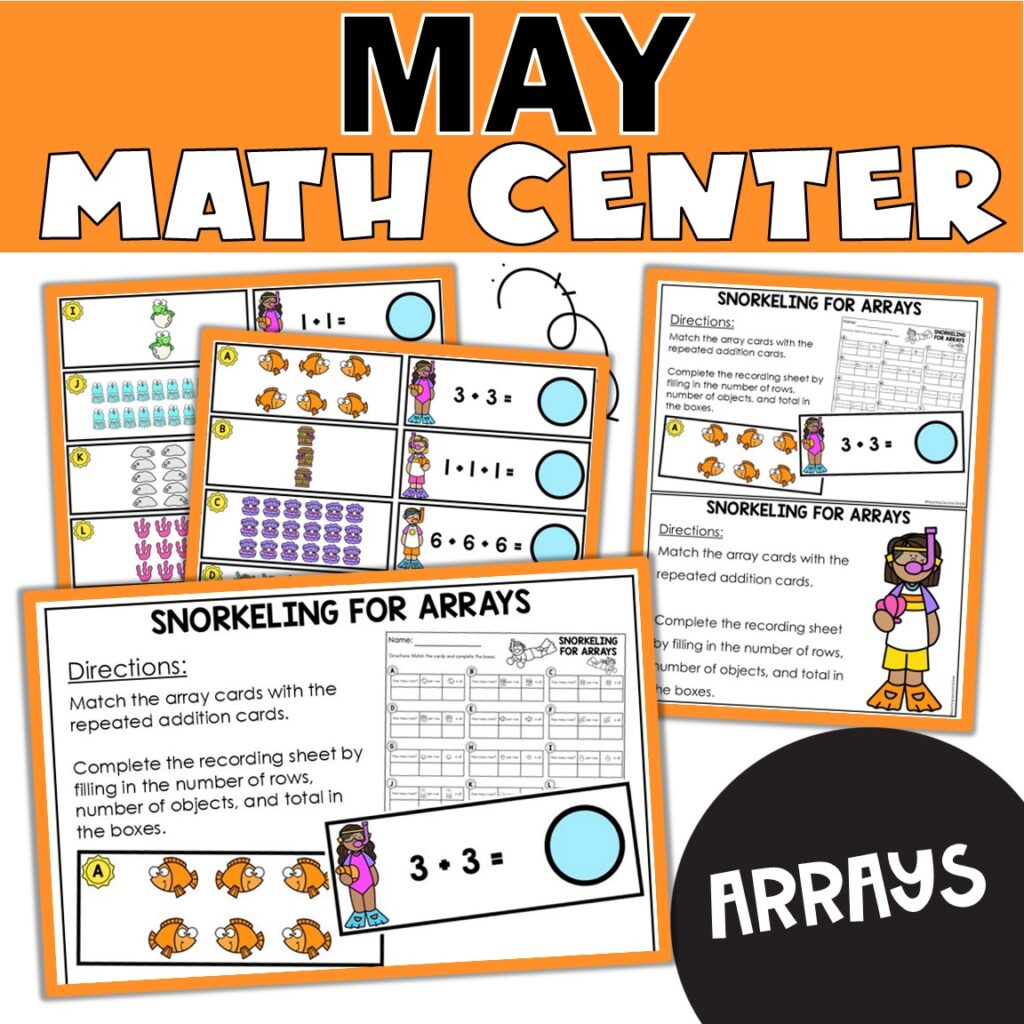 May Arrays Math Center | Repeated Addition Activity 1st & 2nd Grade ...