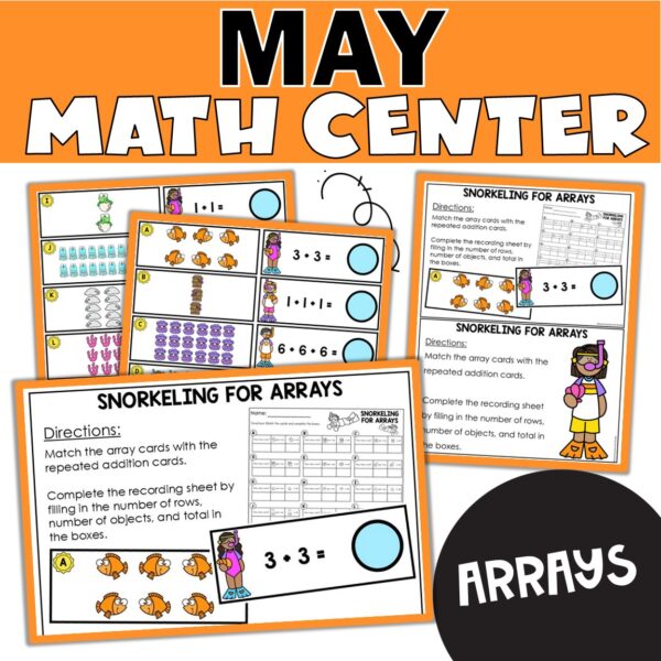 May Arrays Math Center | Repeated Addition Activity 1st & 2nd Grade ...