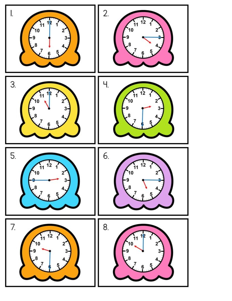 May Telling Time Math Center | Clock Sorting Activity Worksheets ...