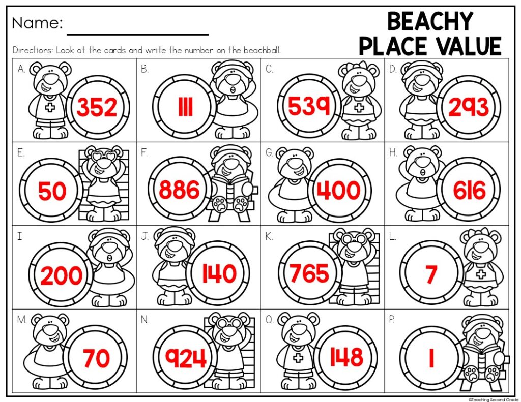 May Place Value Math Center | Number Match Game for 1st & 2nd ...