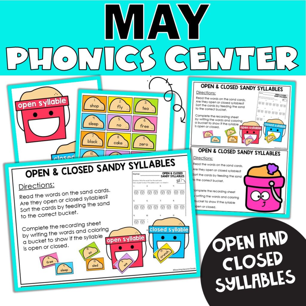 Open and Closed Syllables Phonics Center | End of the Year or Summer ...