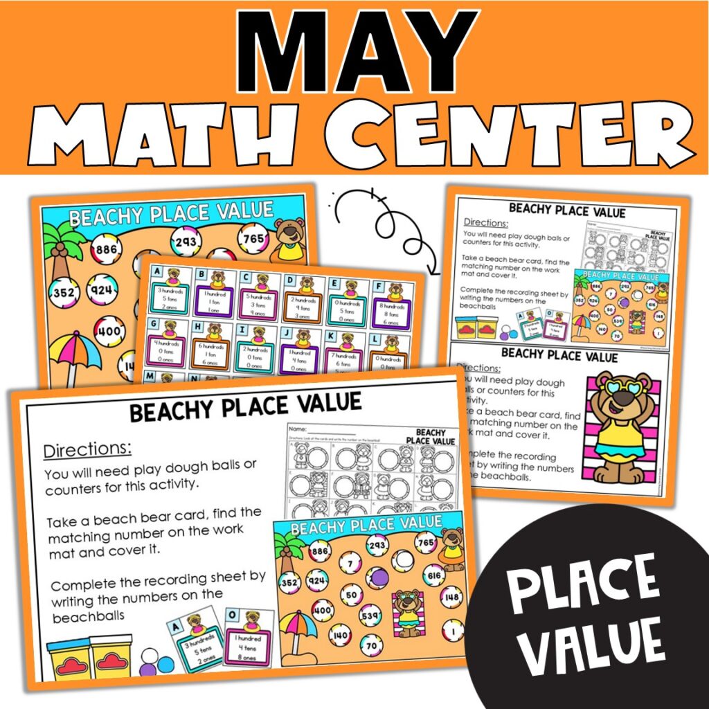 May Place Value Math Center | Number Match Game for 1st & 2nd ...