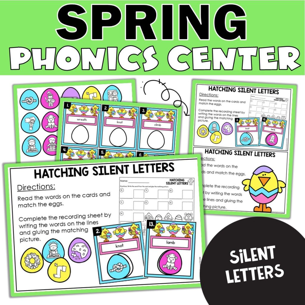 Spring Easter Silent Letters Phonics Center - Teaching Ideas Made Easy