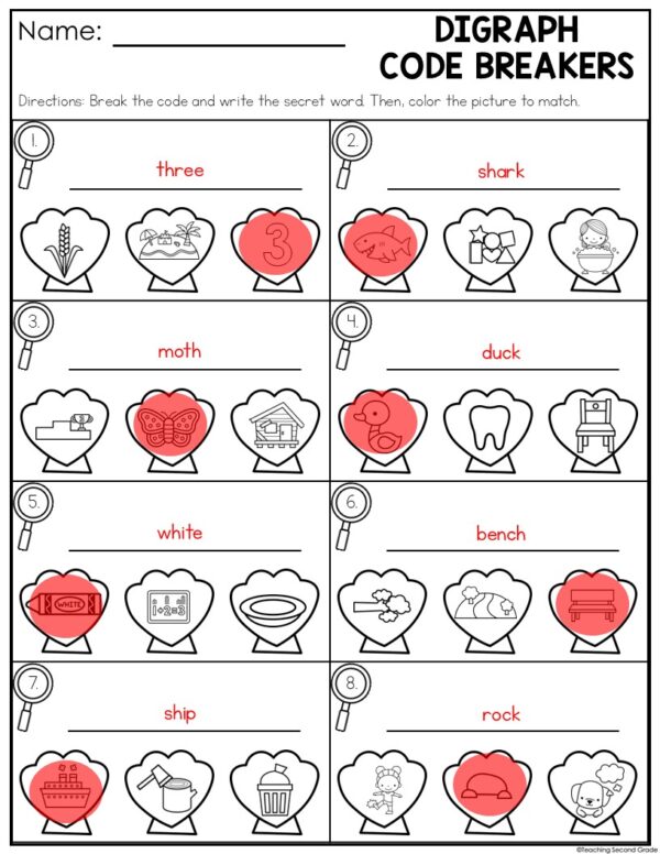 Summer Digraphs Phonics Center | Secret Word Code Breaker - Teaching ...