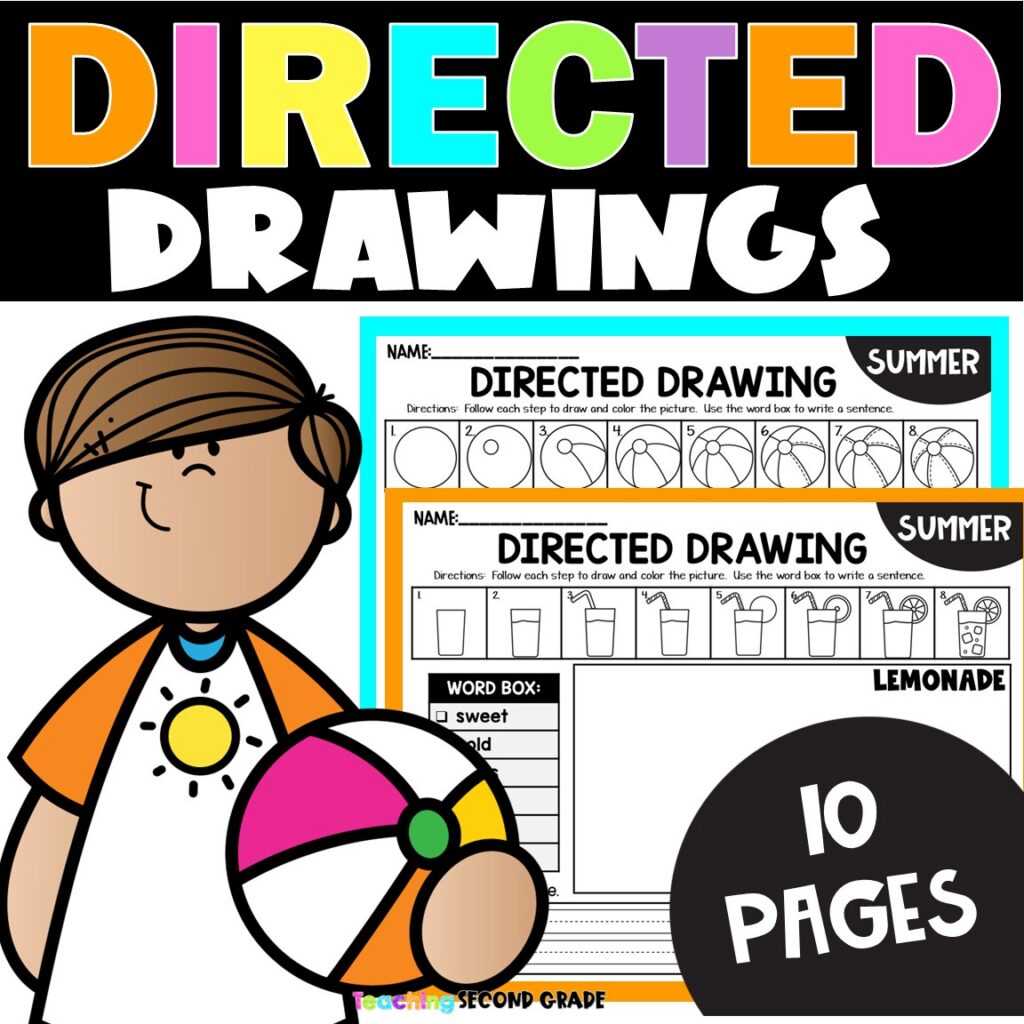 Directed Drawing Activity Summer End of Year Kindergarten 1st 2nd Grade ...