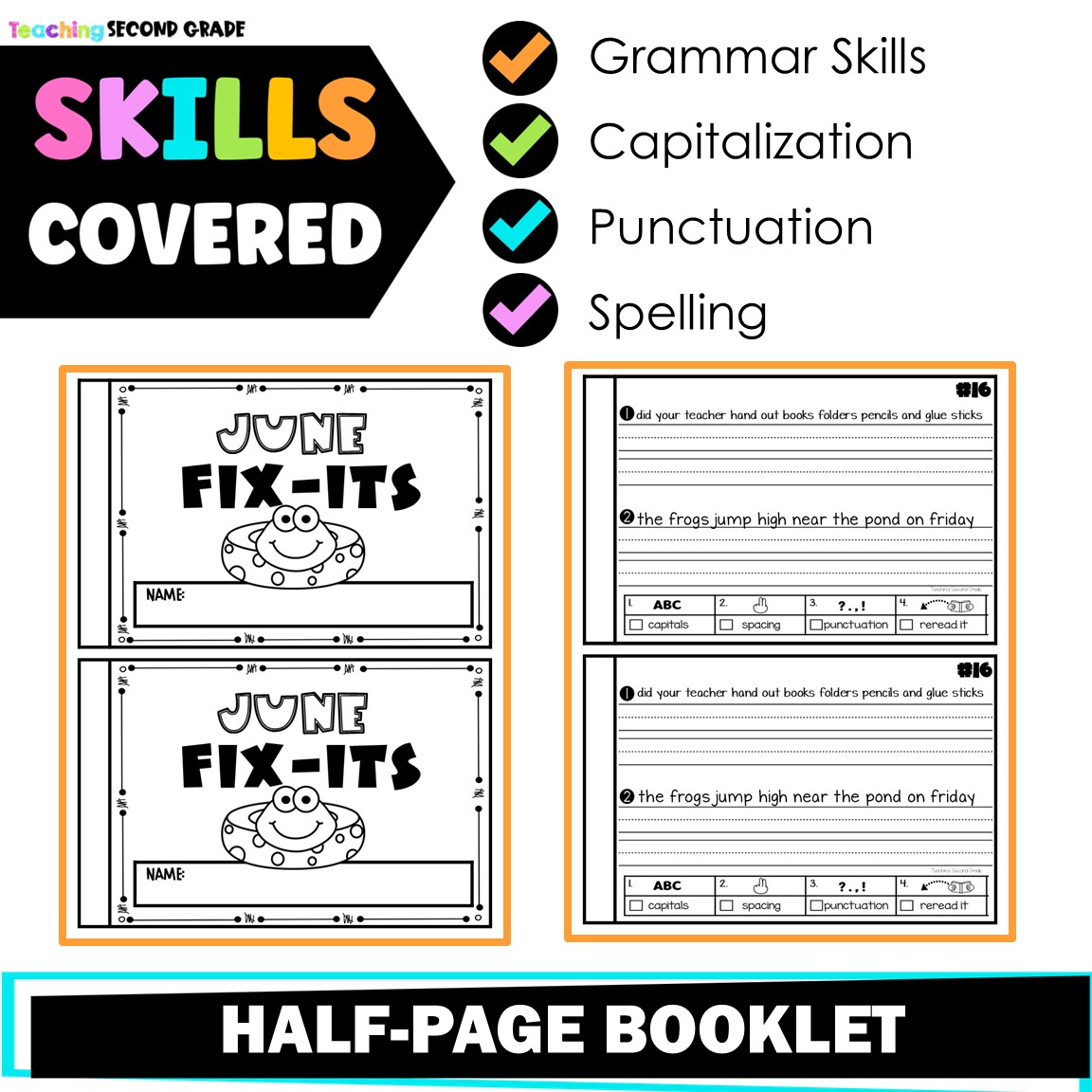 June Fix the Sentence Worksheets, Sentence Editing, Daily Oral Language ...