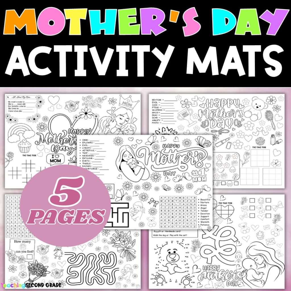 Mother’s Day Printable Activity Placemats | 5 Fun Pages Kids to ...
