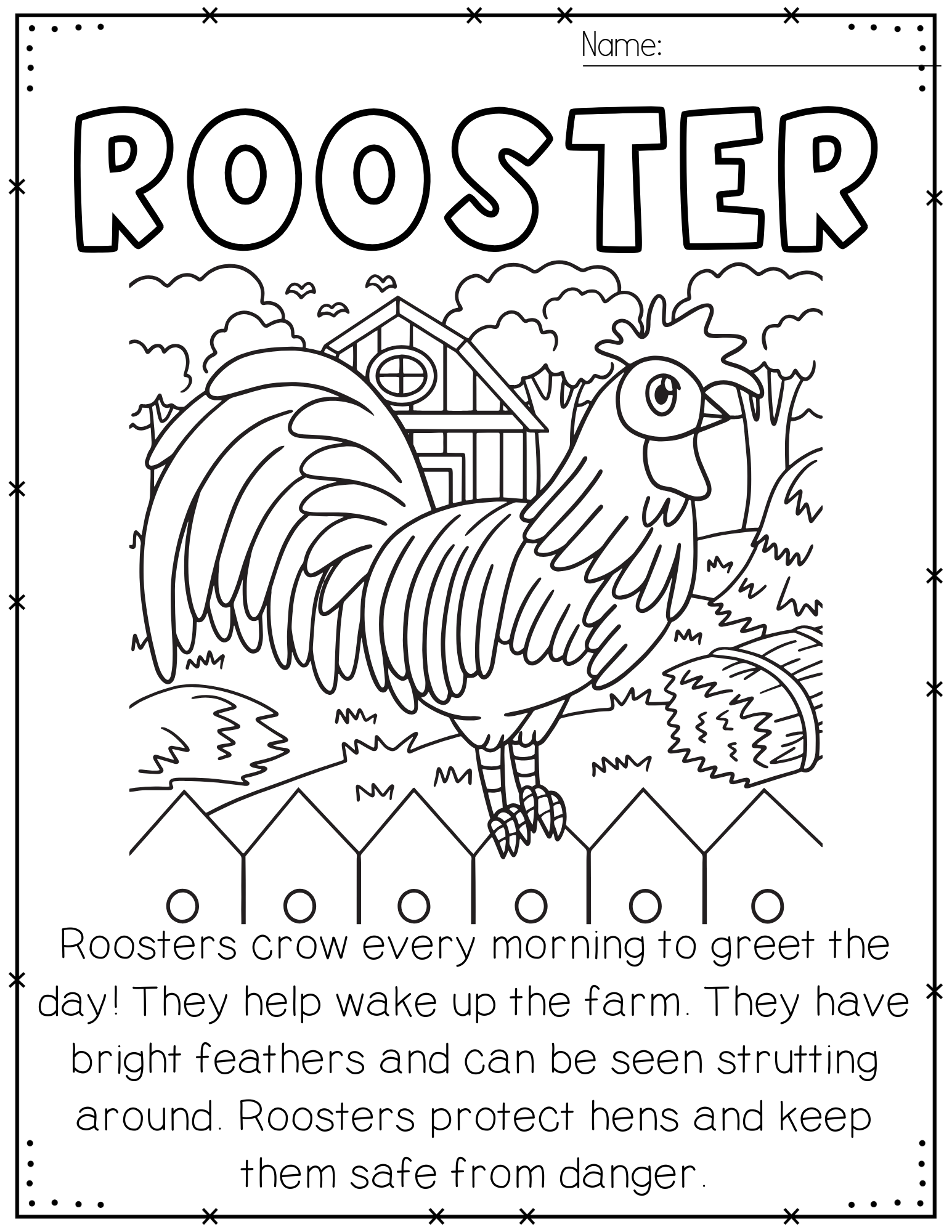 Farm Animal Coloring Booklet with Sentences | Read & Color for Kinder ...