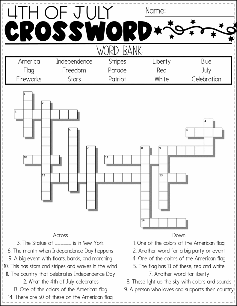 Fourth of July Activity Packet | Word Search, Maze, Crossword, Word ...