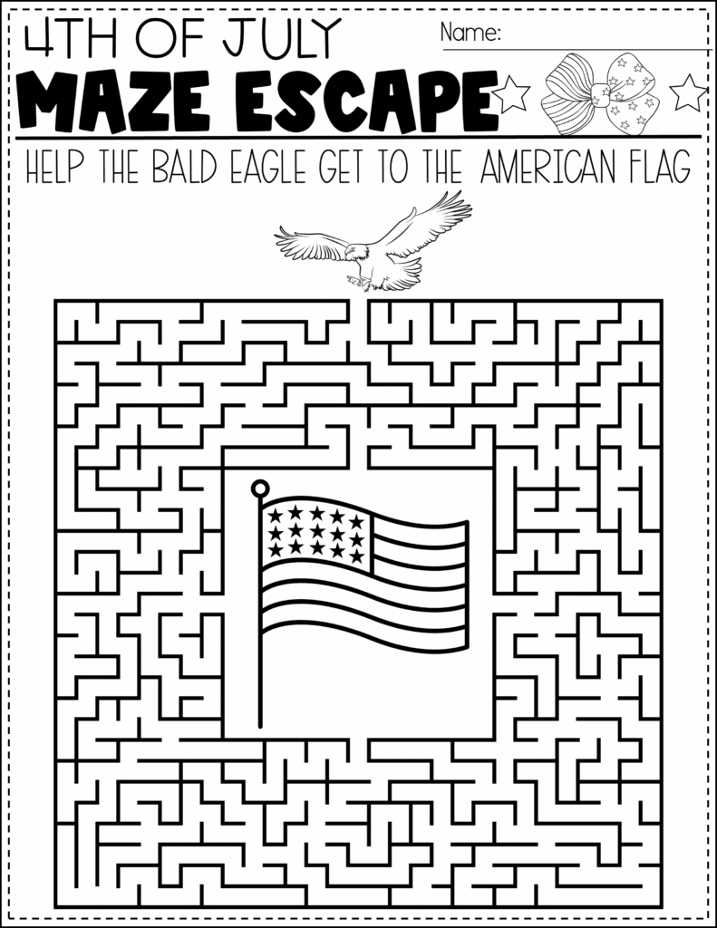 Fourth of July Activity Packet | Word Search, Maze, Crossword, Word ...